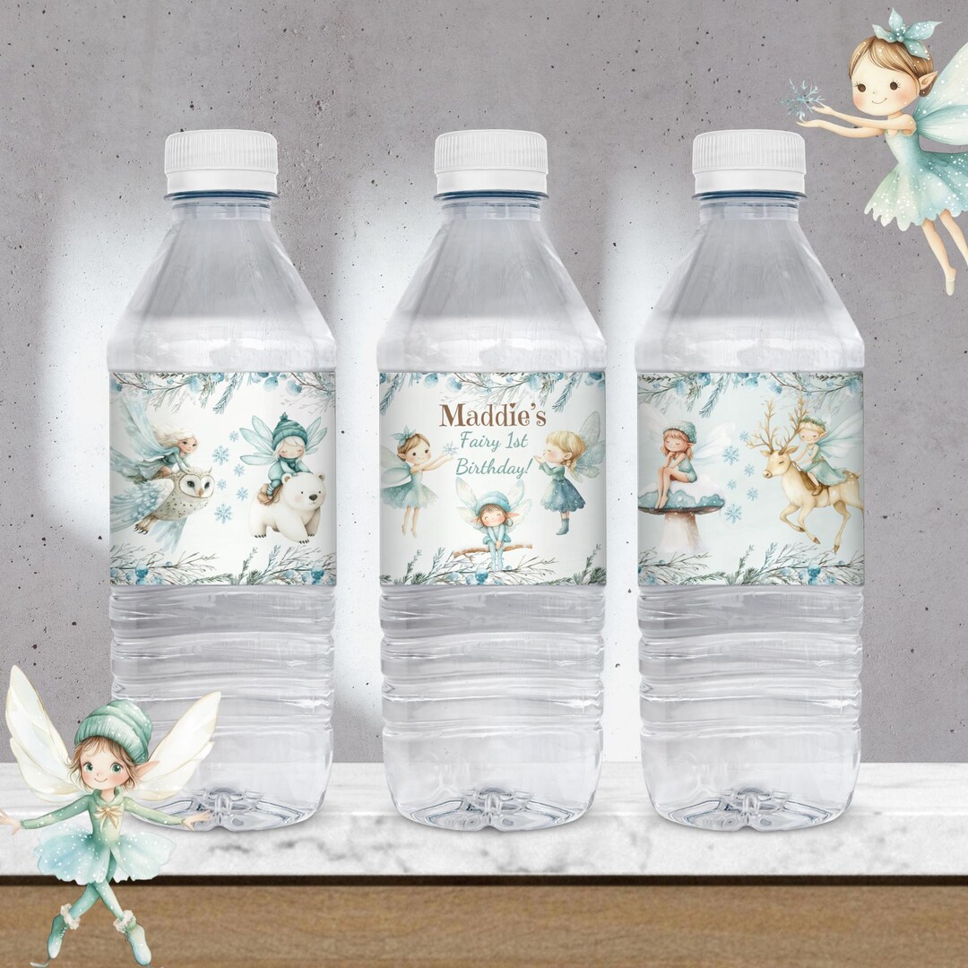 Personalized Fairy First Water Bottle Labels, Customizable Printable ...