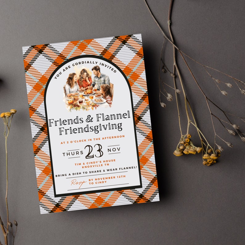 Friendsgiving Invitation Thanksgiving Invite Editable - Etsy