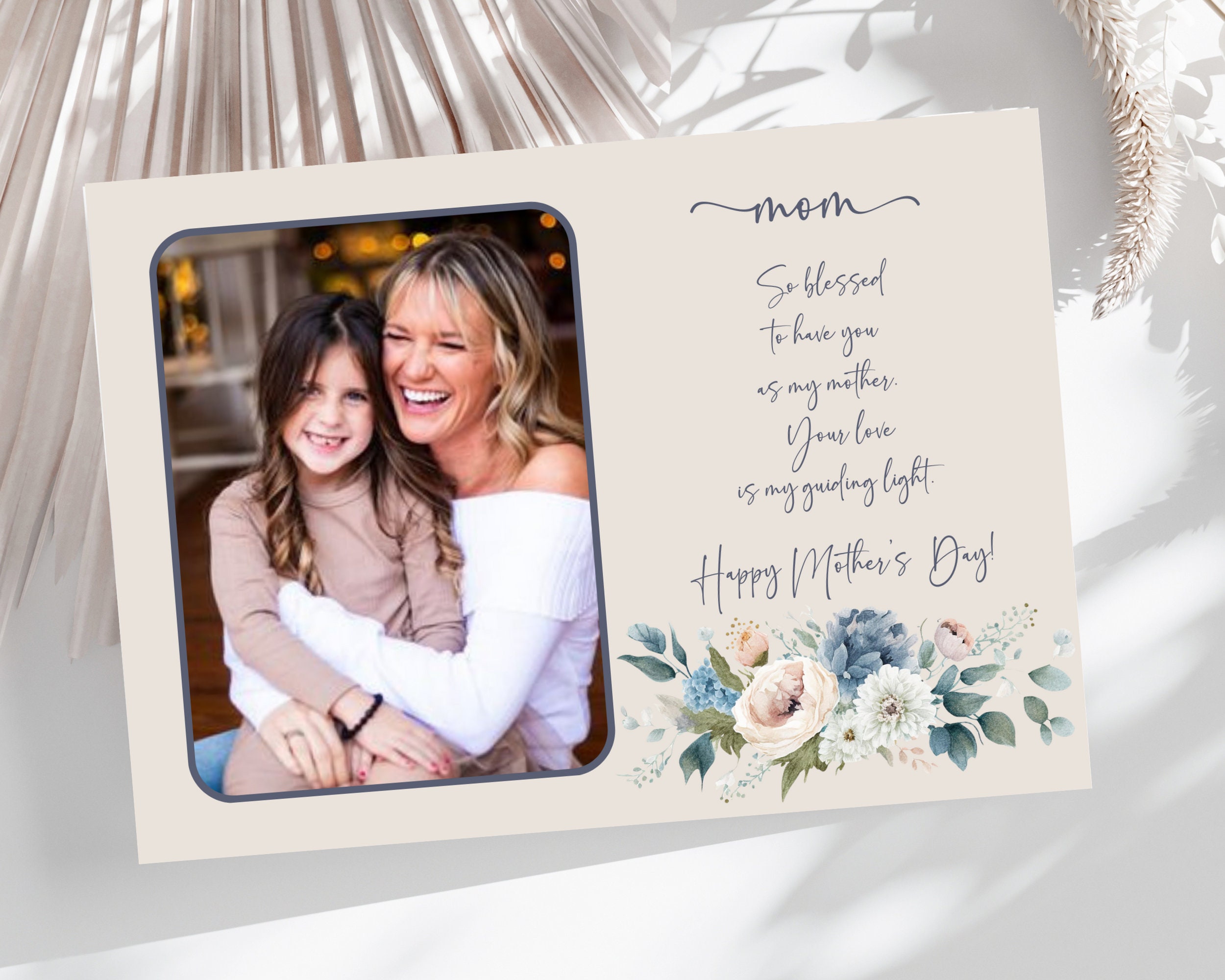 Custom Mothers Day Card for Mom Photo Card Printable, Editable Template ...