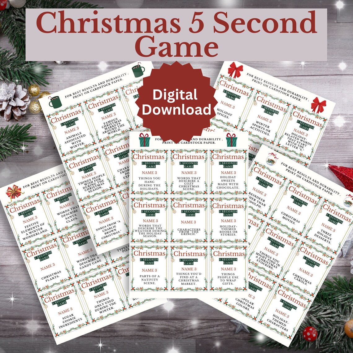 Printable Christmas Game Holiday Games Christmas Family Games Christmas ...