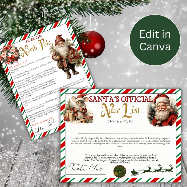 Letter From Santa | Santa Certificate | Official Nice List Certificate ...