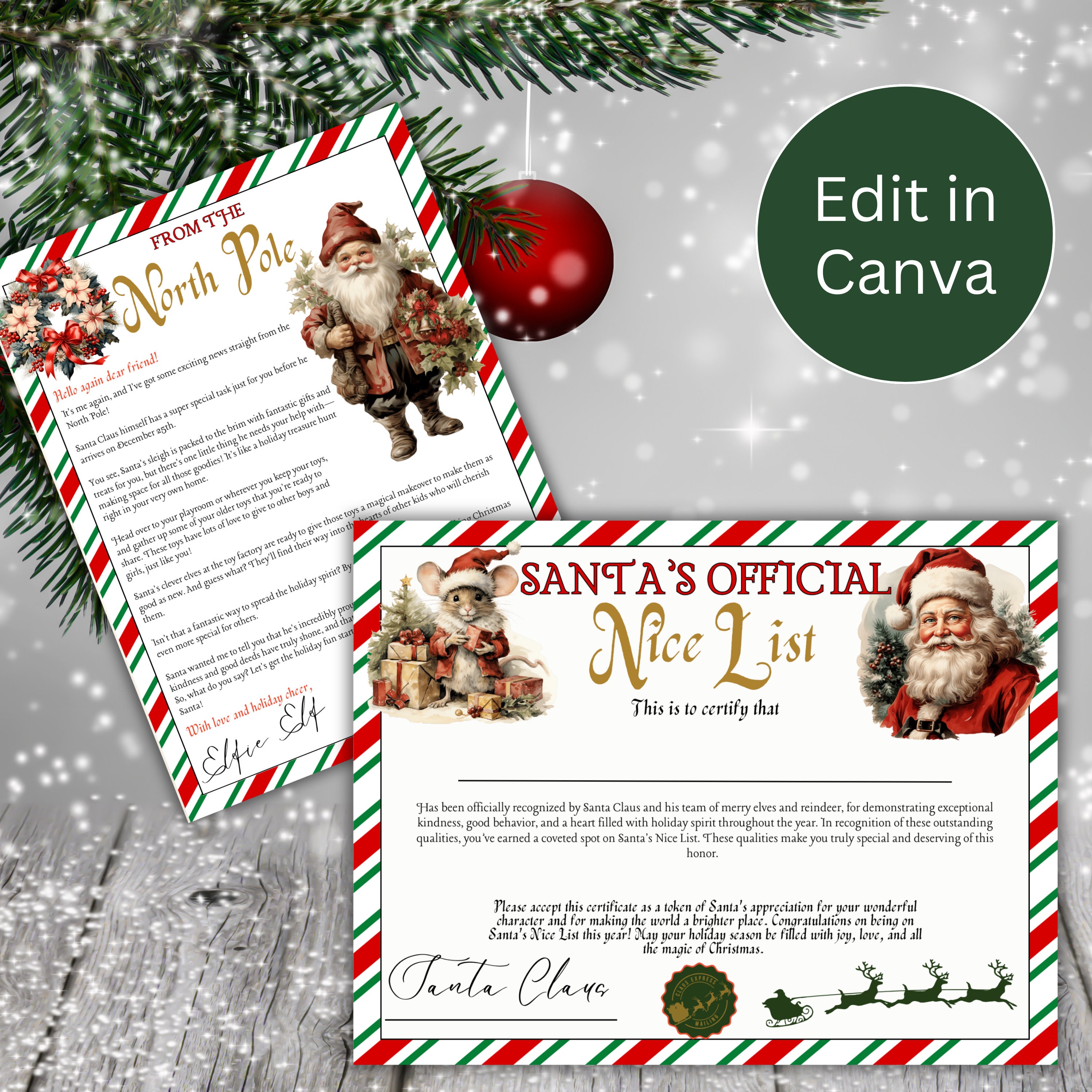 Letter From Santa | Santa Certificate | Official Nice List Certificate ...
