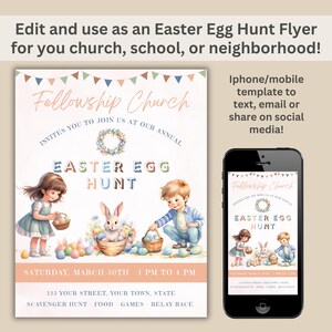 Editable Easter Egg Hunt Flyer Canva Template, Instant Download, Diy ...