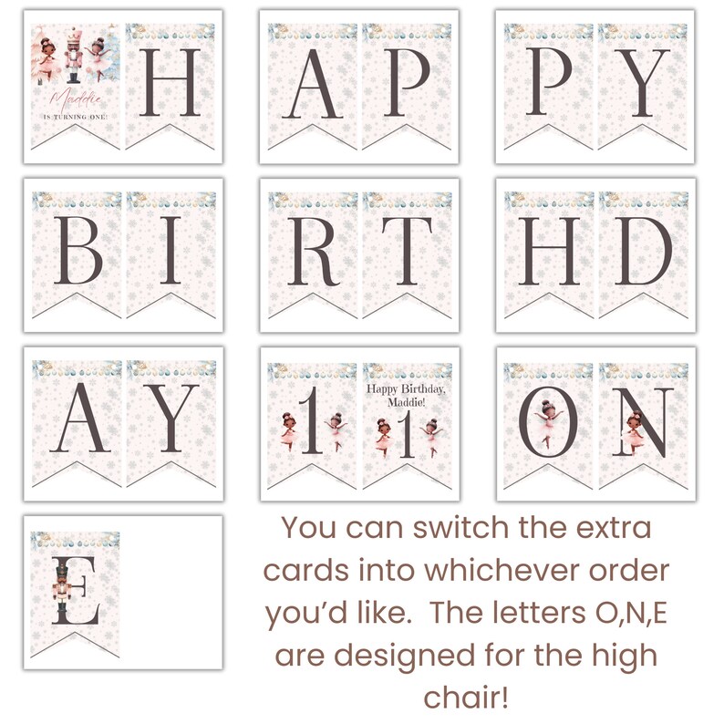 Editable 1st Birthday Banner, One High Chair Banner, First Year Happy ...