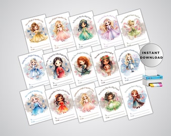 Printable Princess Valentine Cards Kids Valentine Cards School ...