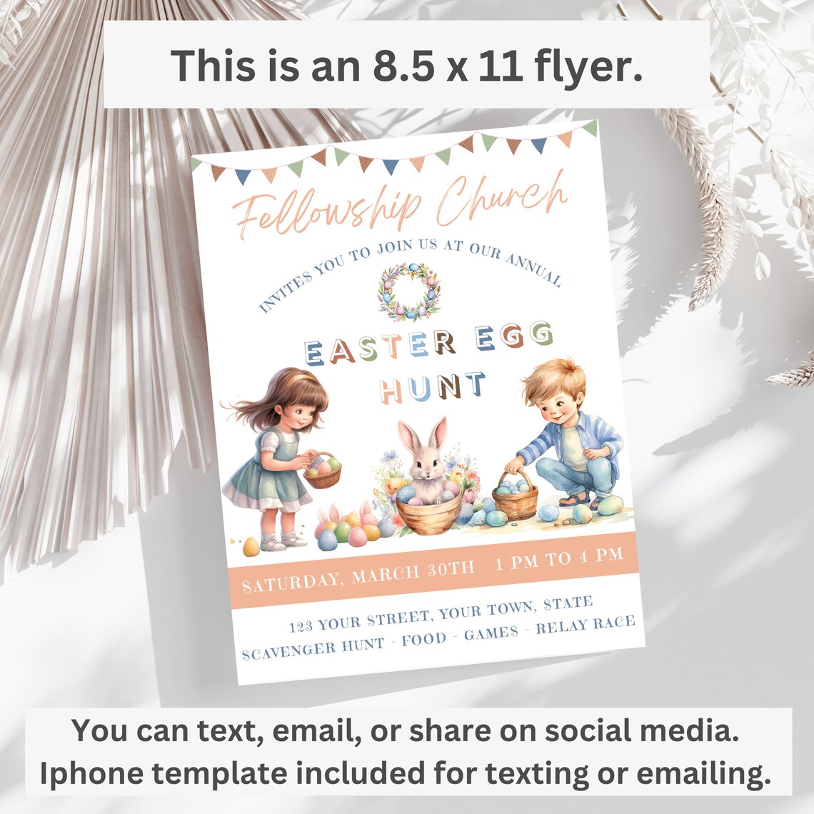 Editable Easter Egg Hunt Flyer Canva Template, Instant Download, Diy ...