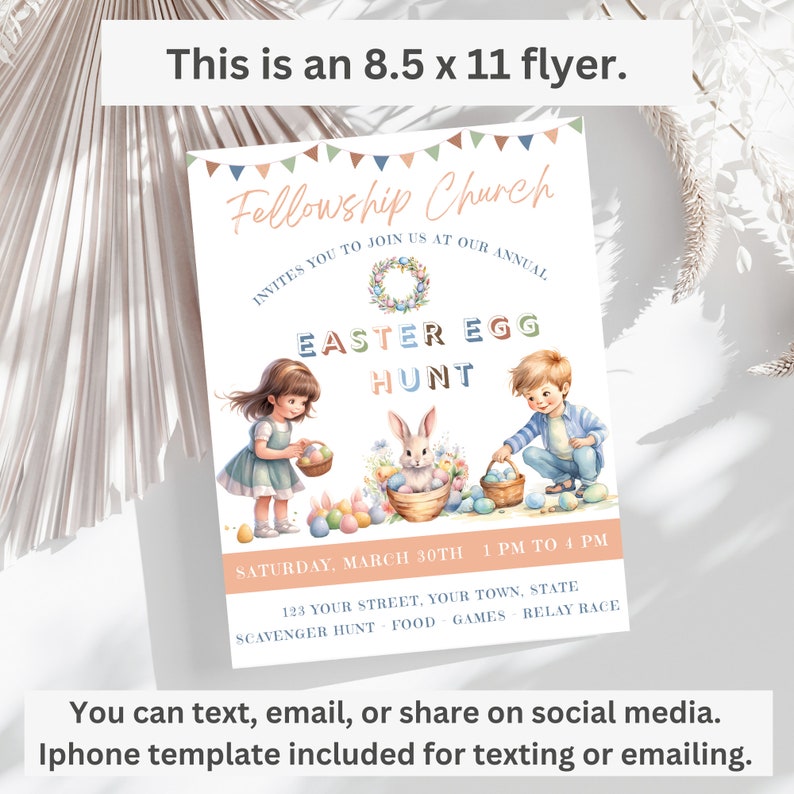 Editable Easter Egg Hunt Flyer Canva Template, Instant Download, Diy ...