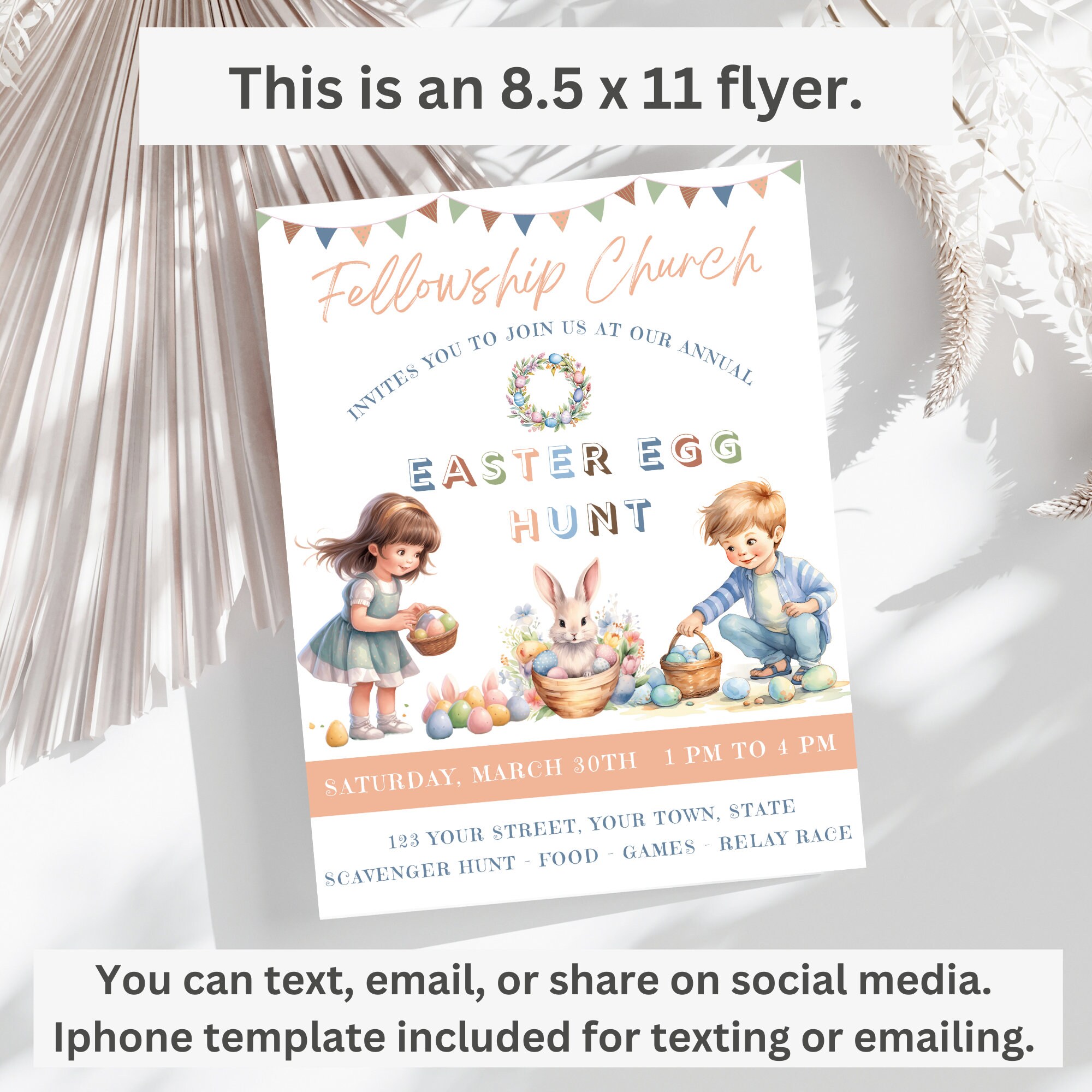 Editable Easter Egg Hunt Flyer Canva Template, Instant Download, Diy ...