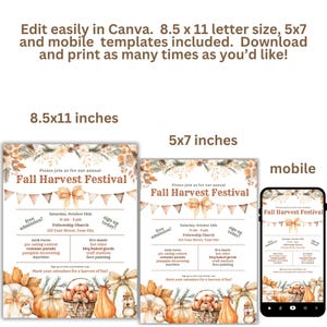 Fall Festival Invitation, Printable Harvest Festival Party Invite ...