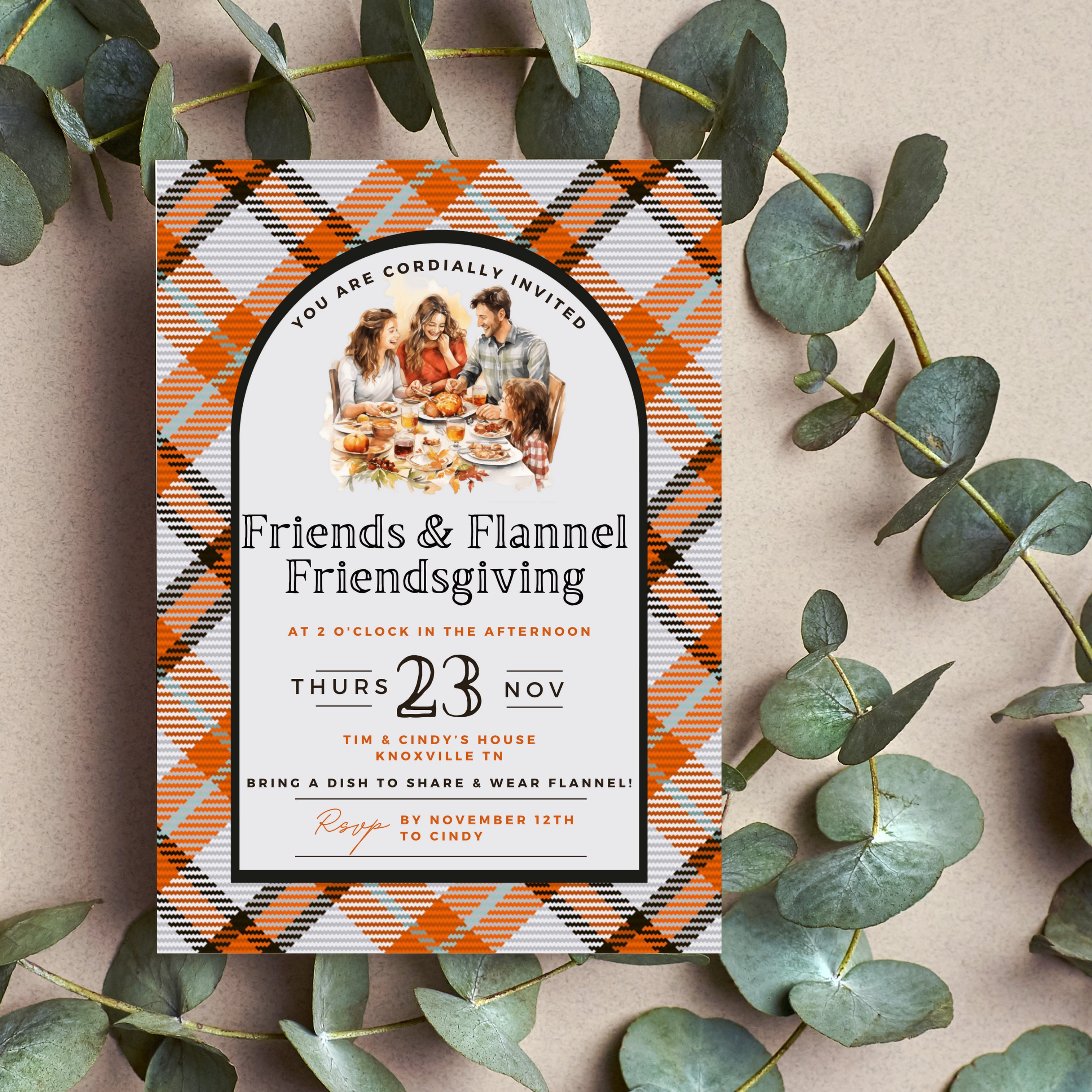 Friendsgiving Invitation Thanksgiving Invite Editable - Etsy