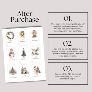 Printable Boho Christmas Gift Tags, Watercolor Merry Christmas Holiday ...