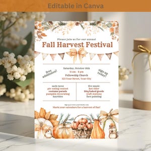 Fall Festival Invitation, Printable Harvest Festival Party Invite ...