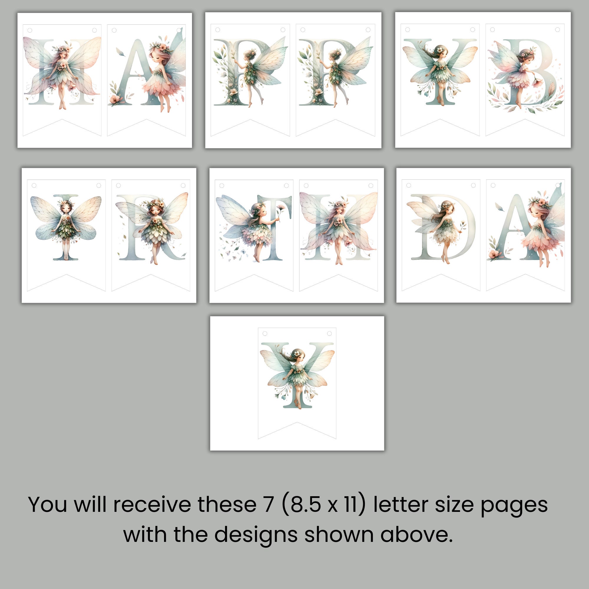 Fairy Birthday Banner, Any Age, Party Decorations, Girl Bunting, Fairy ...