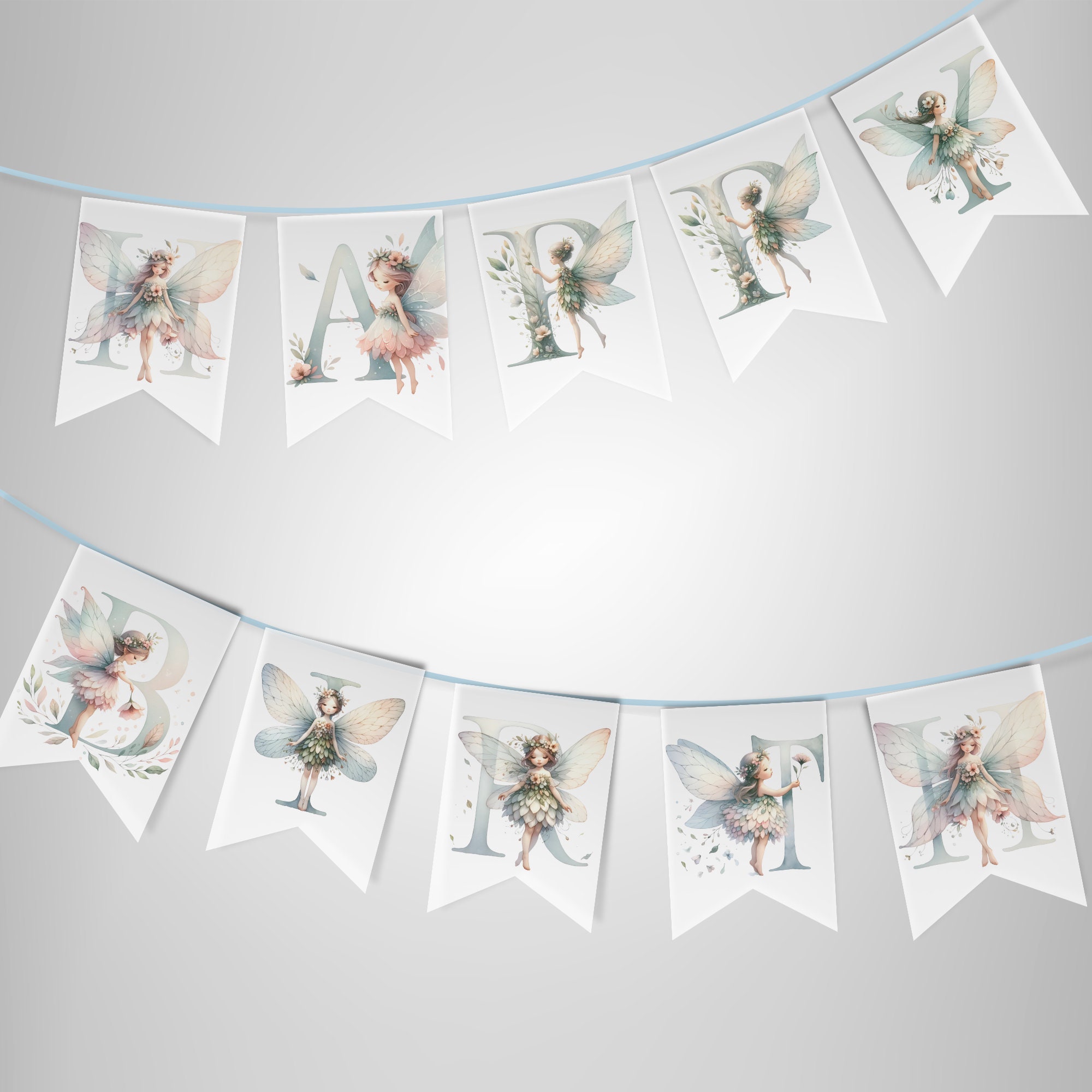 Fairy Birthday Banner, Any Age, Party Decorations, Girl Bunting, Fairy ...
