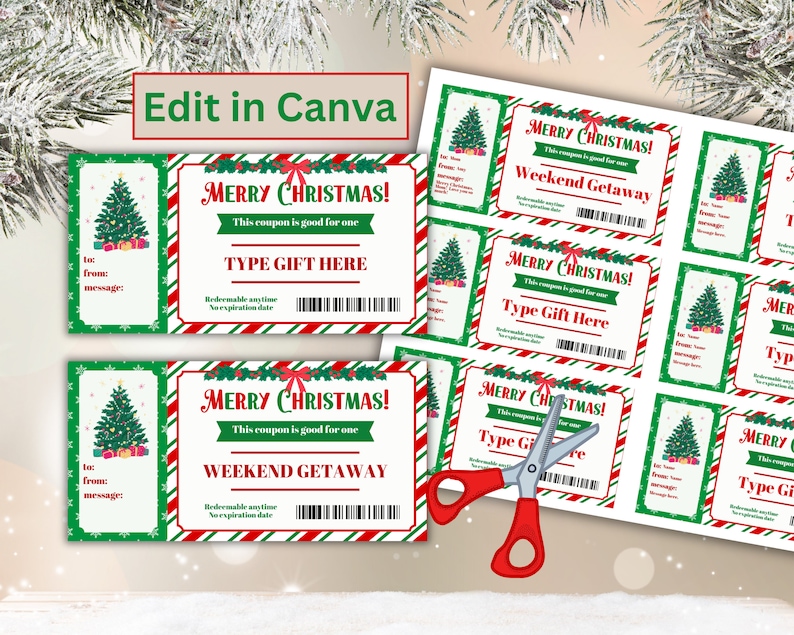 Christmas Coupons | Last Minute Gift | Custom Christmas Voucher ...