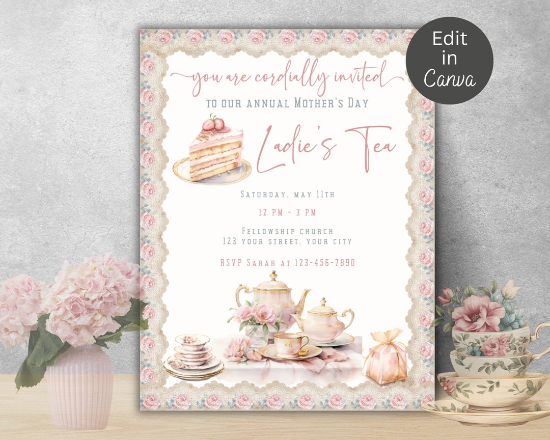 Mother's Day Ladies Tea Flyer, Printable Women's Event Flyer, Women's ...