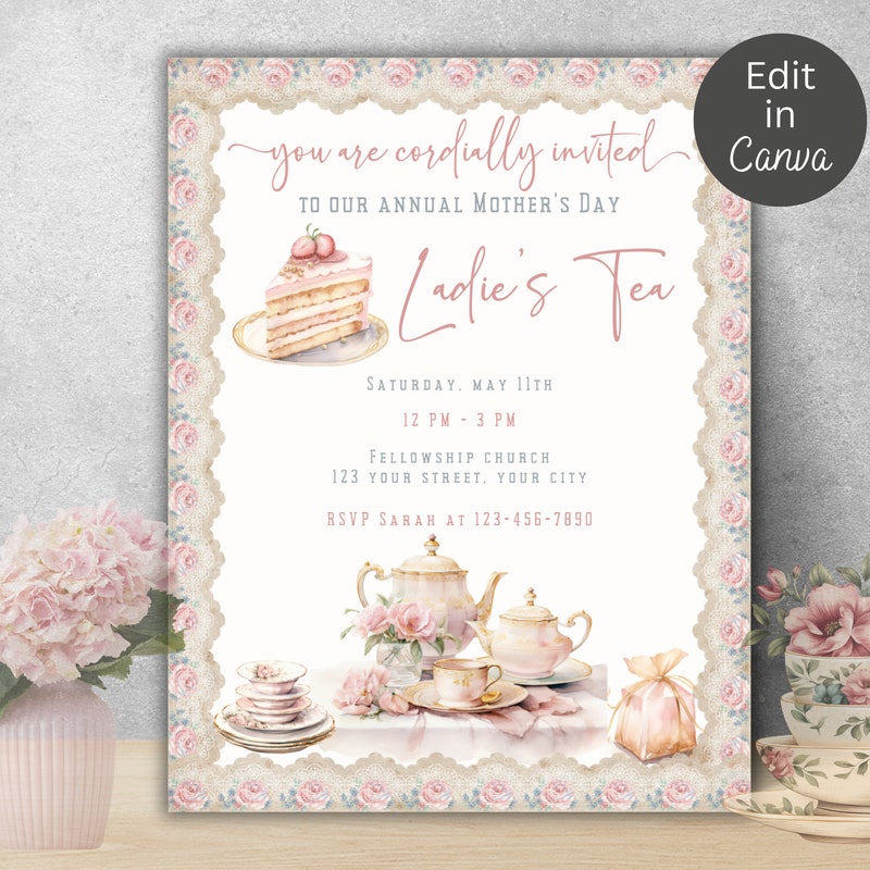 Tea Party Flyer - Etsy