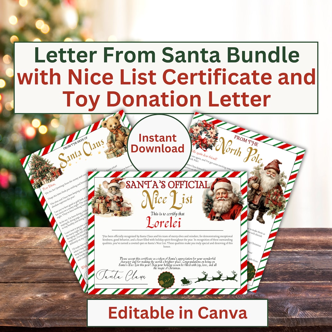 Letter From Santa | Santa Certificate | Official Nice List Certificate ...