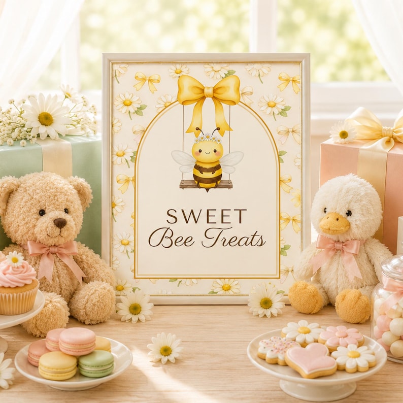 Bee Birthday Party Signs Bundle, Bumble Bee Birthday Decor, Daisy Bee ...