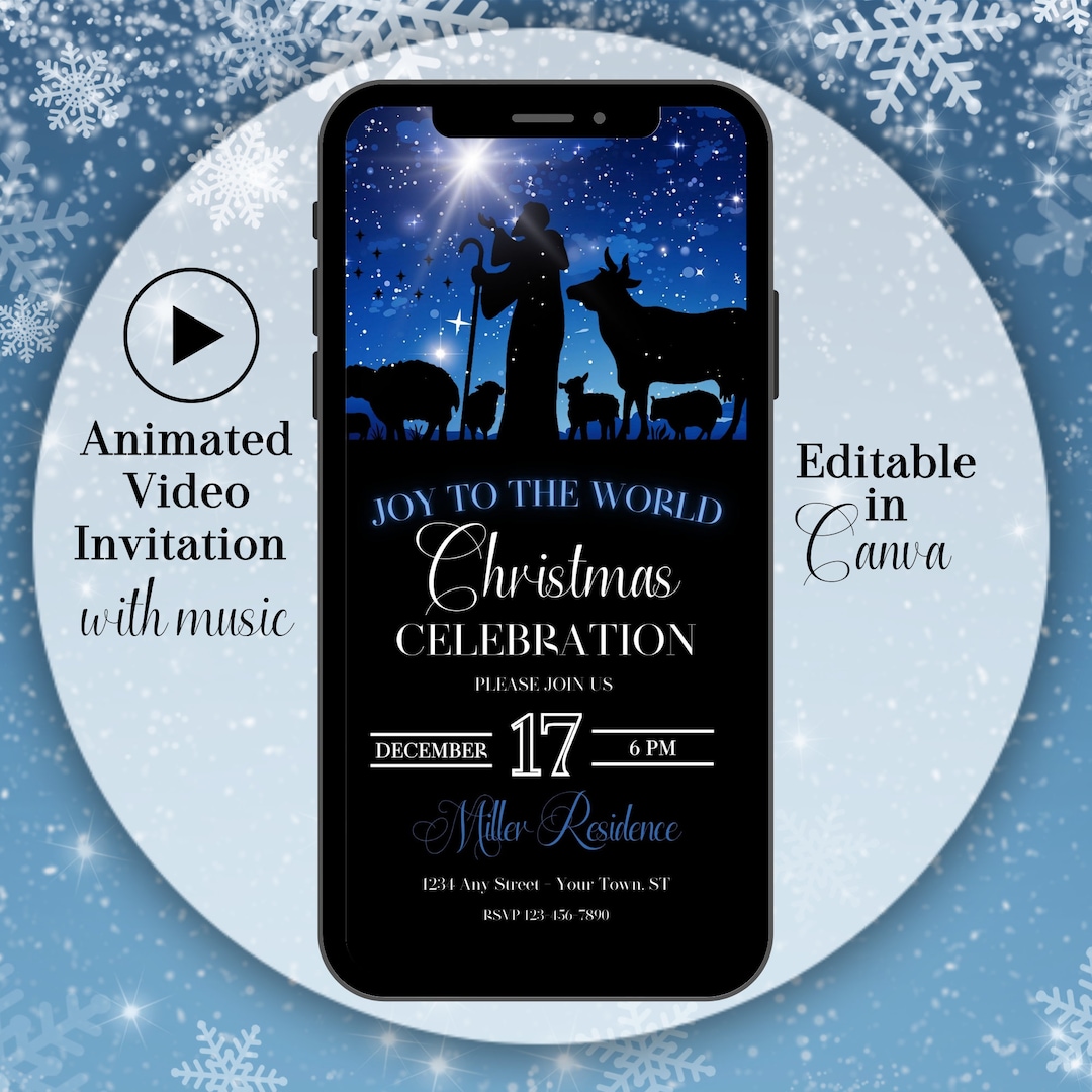 Personalized Christmas Nativity Animated Invitation Video, With Music ...
