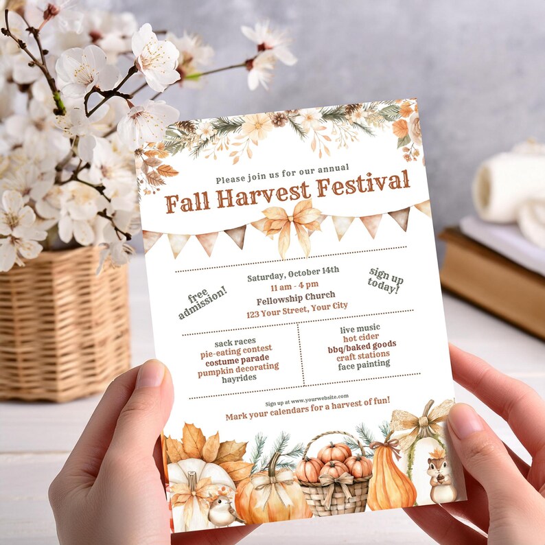 Fall Festival Invitation, Printable Harvest Festival Party Invite ...