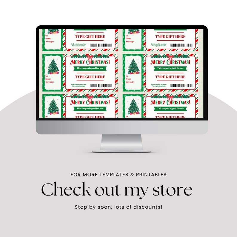 Christmas Coupons | Last Minute Gift | Custom Christmas Voucher ...