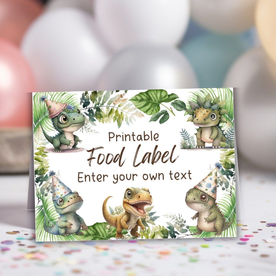 Dinosaur Buffet Table Card, Editable Food Card, Printable Dinosaur ...