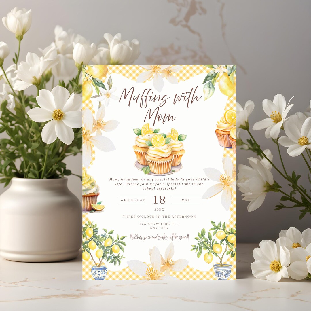 Editable Muffins With Mom Event Flyer Canva, Instant Download ...