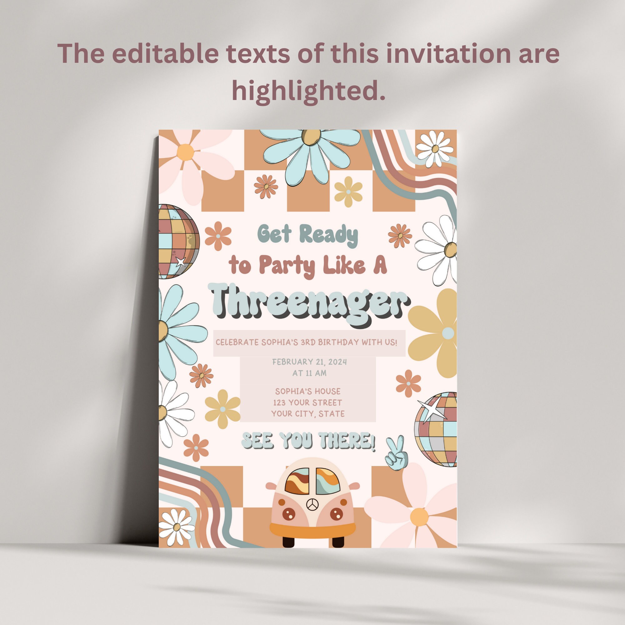 Threenager Birthday Invitation, Birthday Party Invitation for Third ...