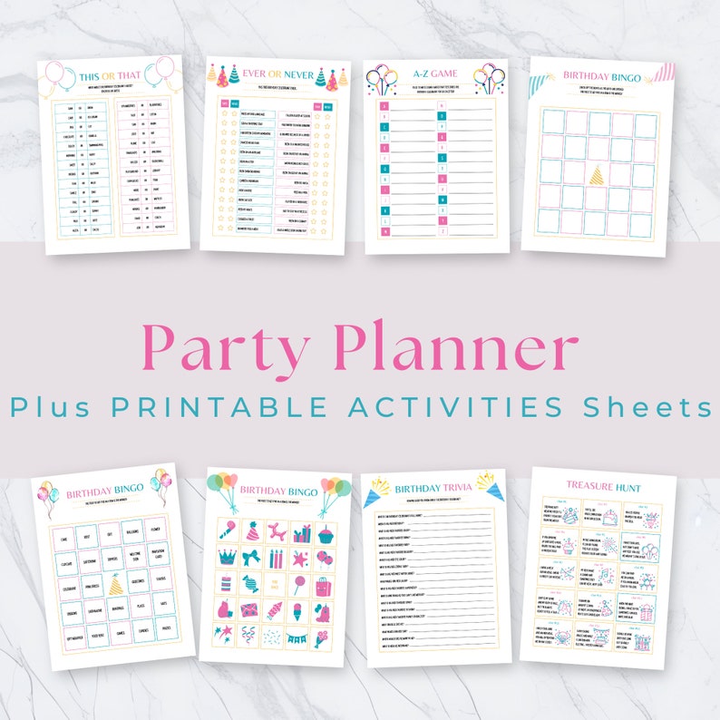 Printable Party Planner | Printable Birthday Party Organizer | Kids ...