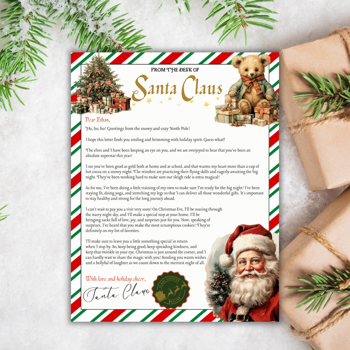 Letter From Santa Santa Certificate Official Nice List Certificate ...