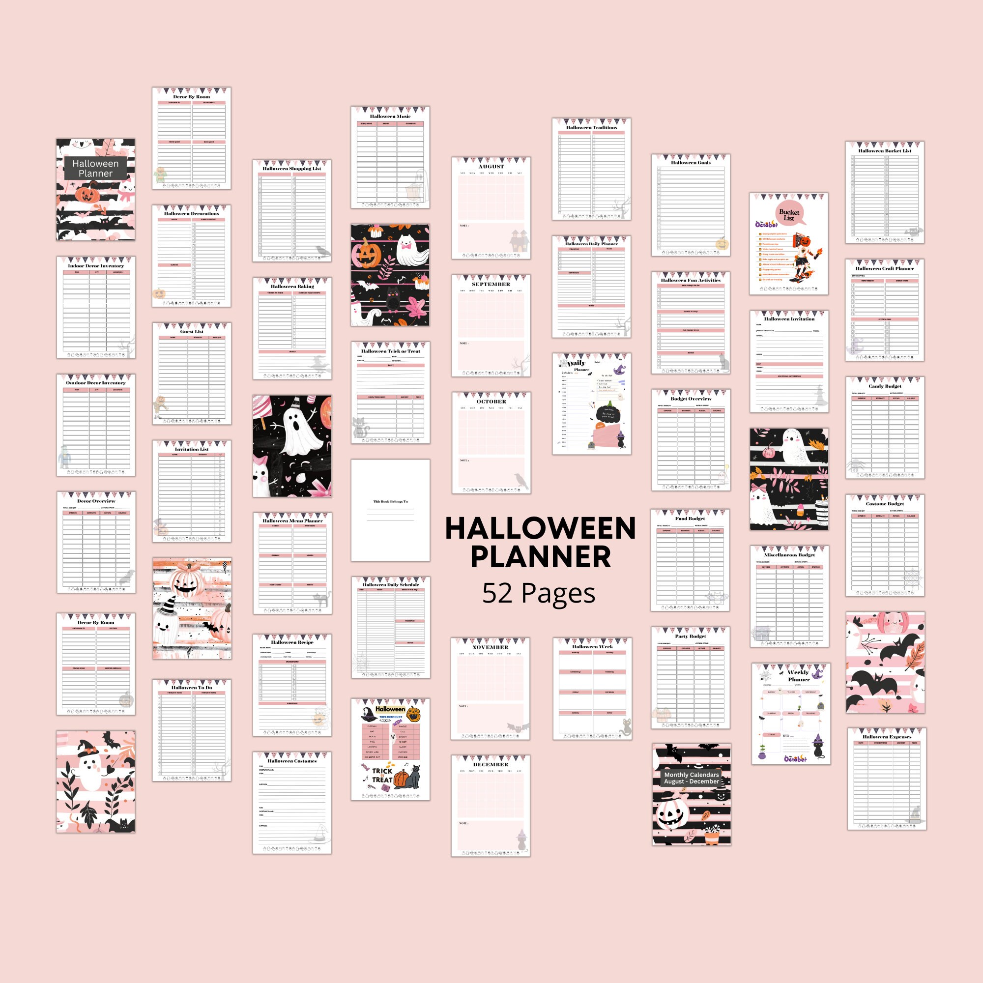 Halloween Planner Printable, Digital Instant Download, Spooky Daily ...