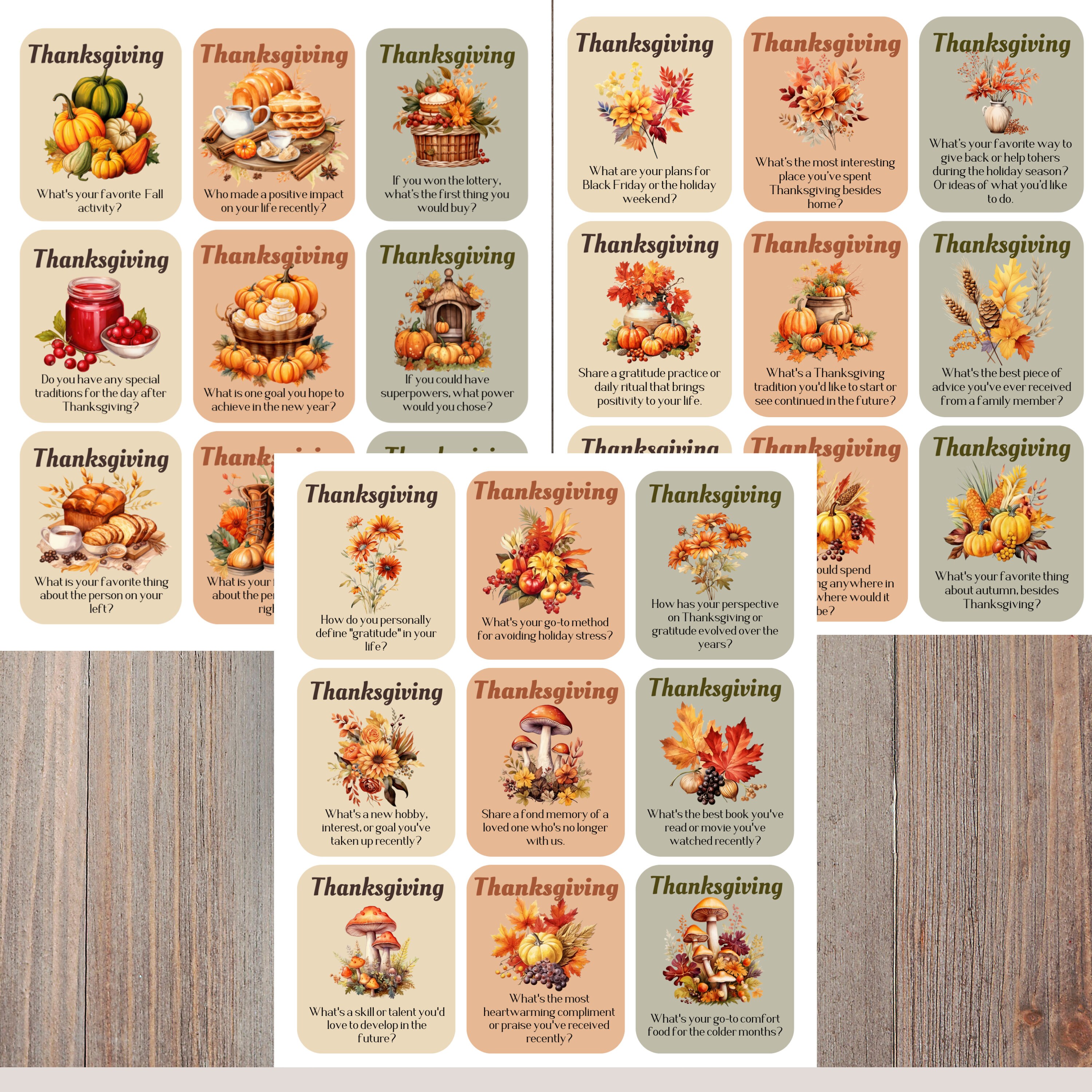 Conversation Starters | Digital Download | 54 Thanksgiving Conversation ...