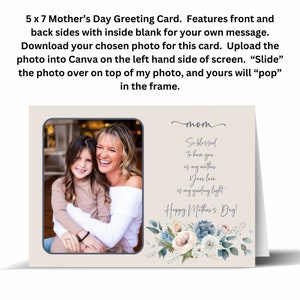 Custom Mothers Day Card for Mom Photo Card Printable, Editable Template ...