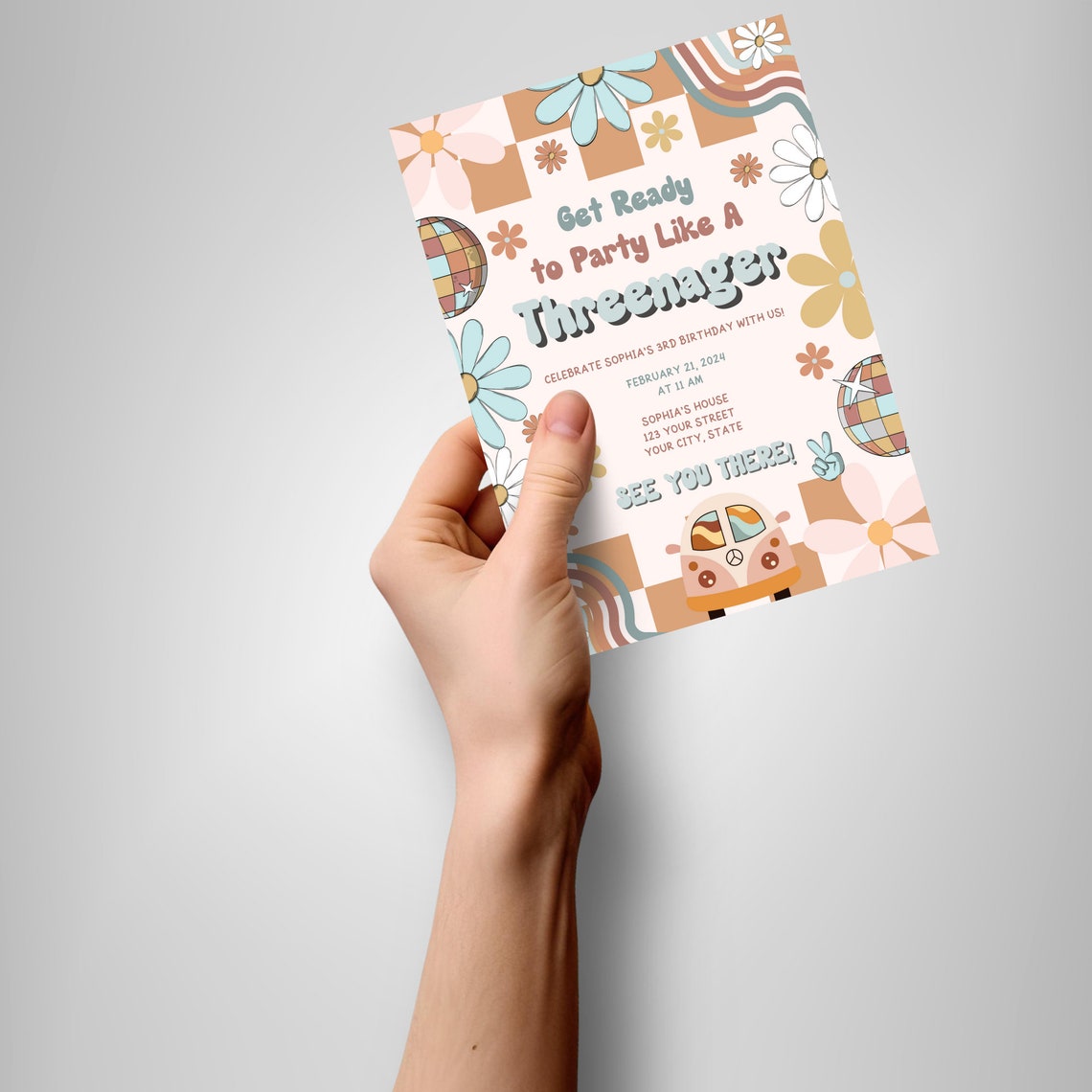 Threenager Birthday Invitation, Birthday Party Invitation for Third ...