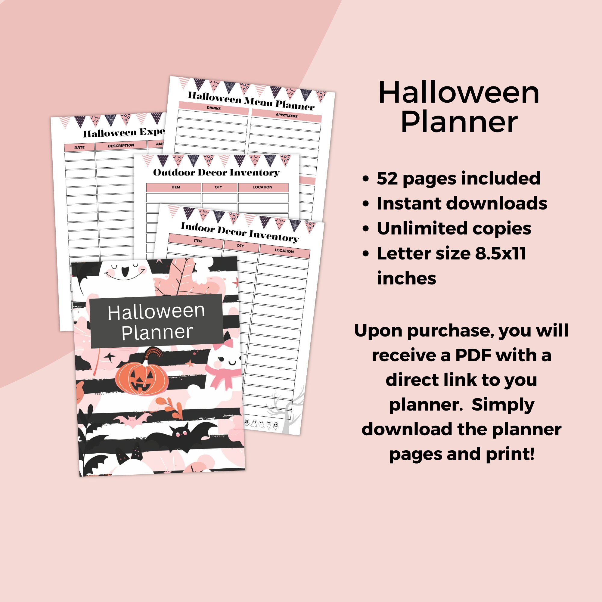Halloween Planner Printable, Digital Instant Download, Spooky Daily ...