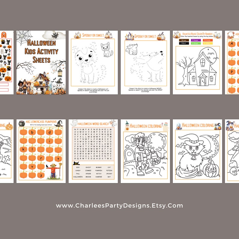 Printable Kids Halloween Activities Bundle, Halloween Coloring Pages ...