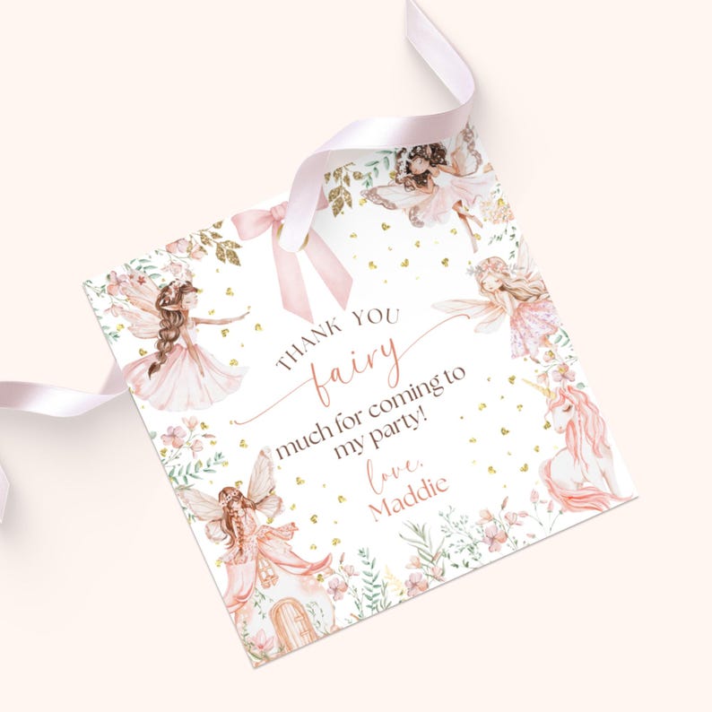 Editable Fairy Party Favor Tags | Printable Gift Tag Templates ...