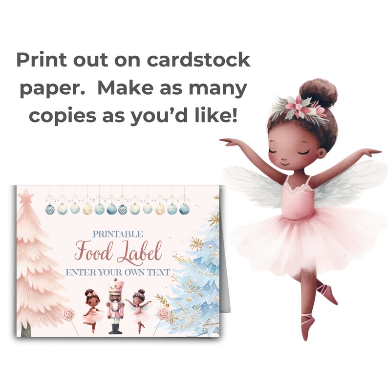 Editable Nutcracker Party Food Tent Card Labels, Girl Birthday Decor ...