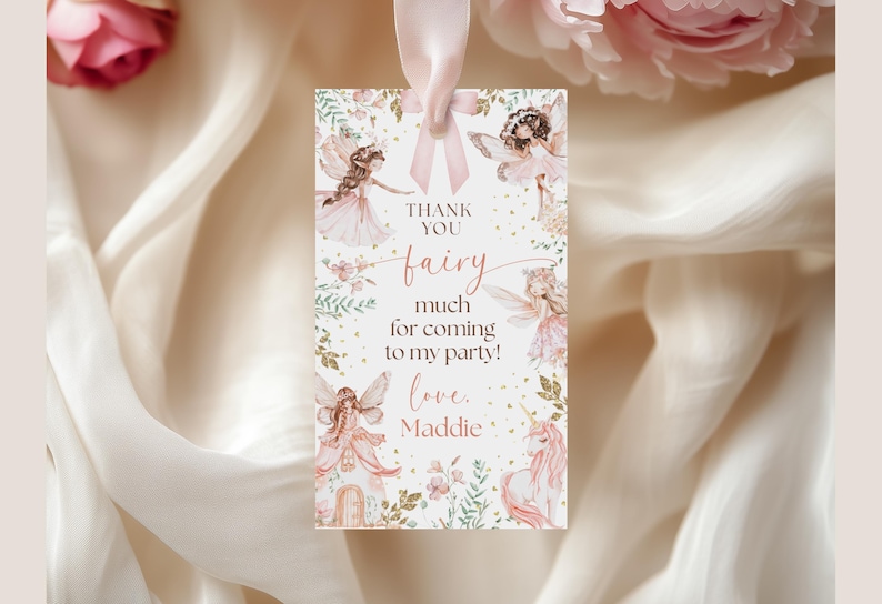 Editable Fairy Party Favor Tags | Printable Gift Tag Templates ...