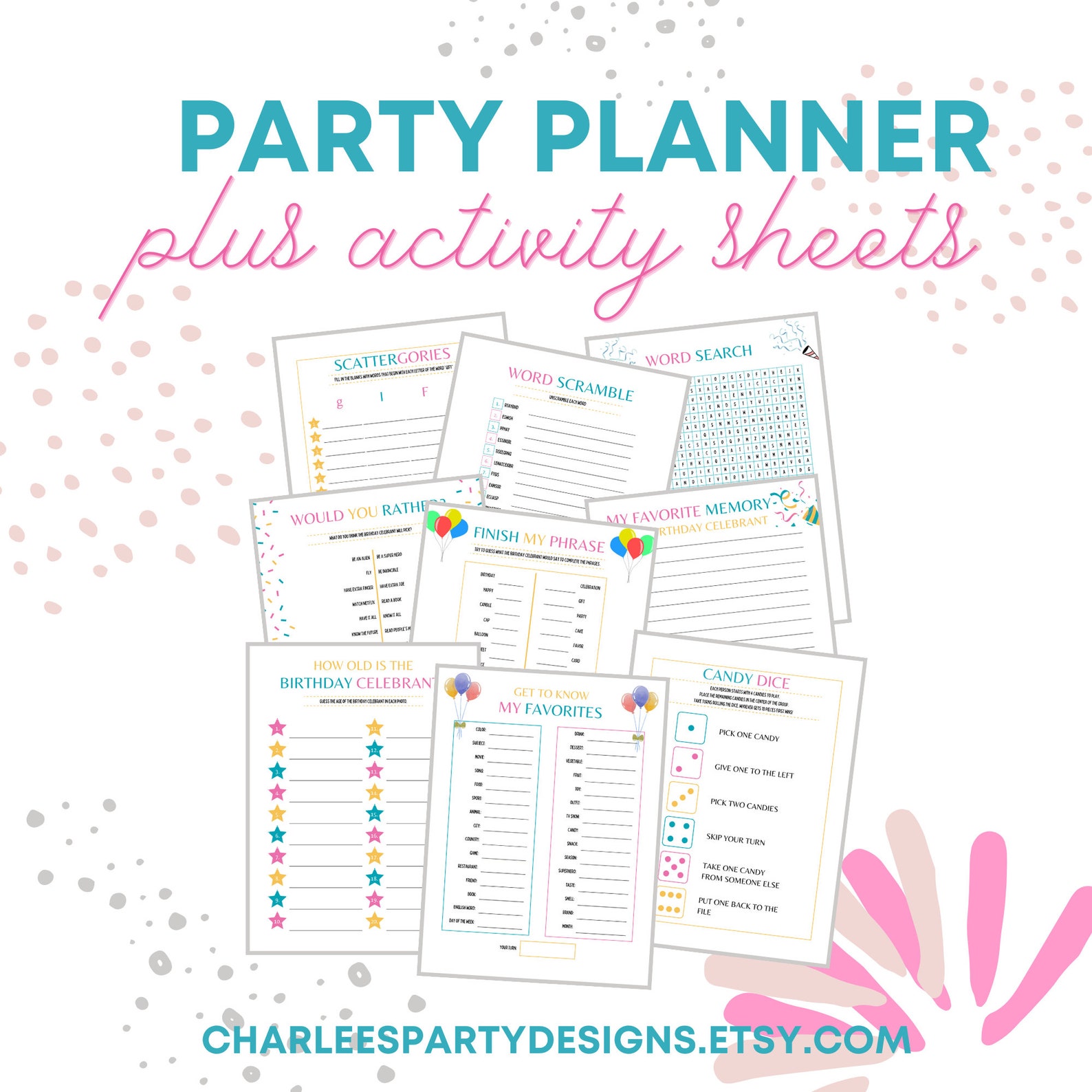 Printable Party Planner | Printable Birthday Party Organizer | Kids ...