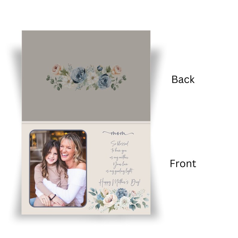 Custom Mothers Day Card for Mom Photo Card Printable, Editable Template ...