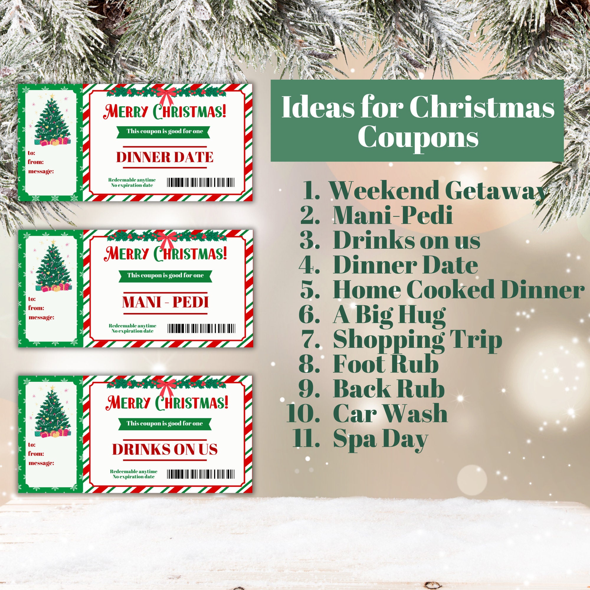 Christmas Coupons | Last Minute Gift | Custom Christmas Voucher ...