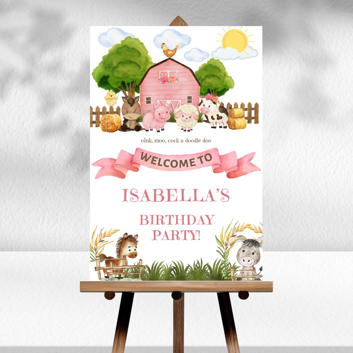 Editable Farm Birthday Welcome Sign, Barnyard Party, Printable Barnyard ...