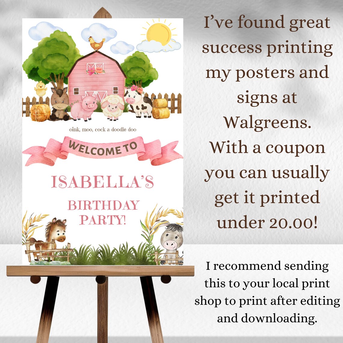 Editable Farm Birthday Welcome Sign, Barnyard Party, Printable Barnyard ...