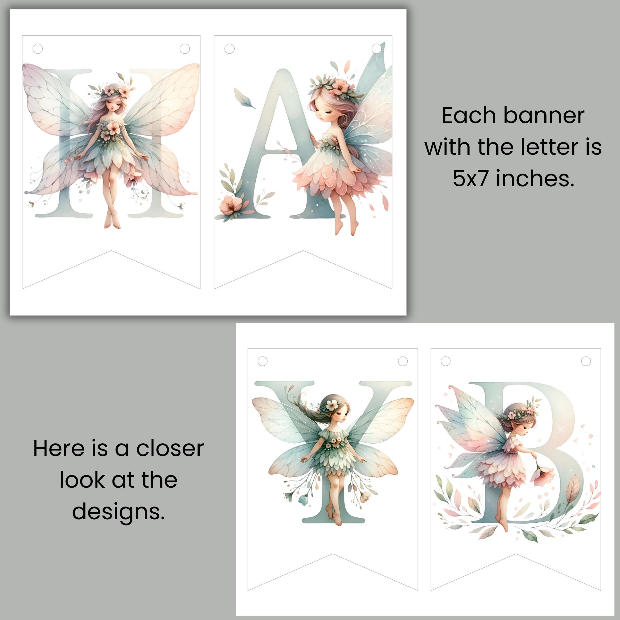 Fairy Birthday Banner, Any Age, Party Decorations, Girl Bunting, Fairy ...