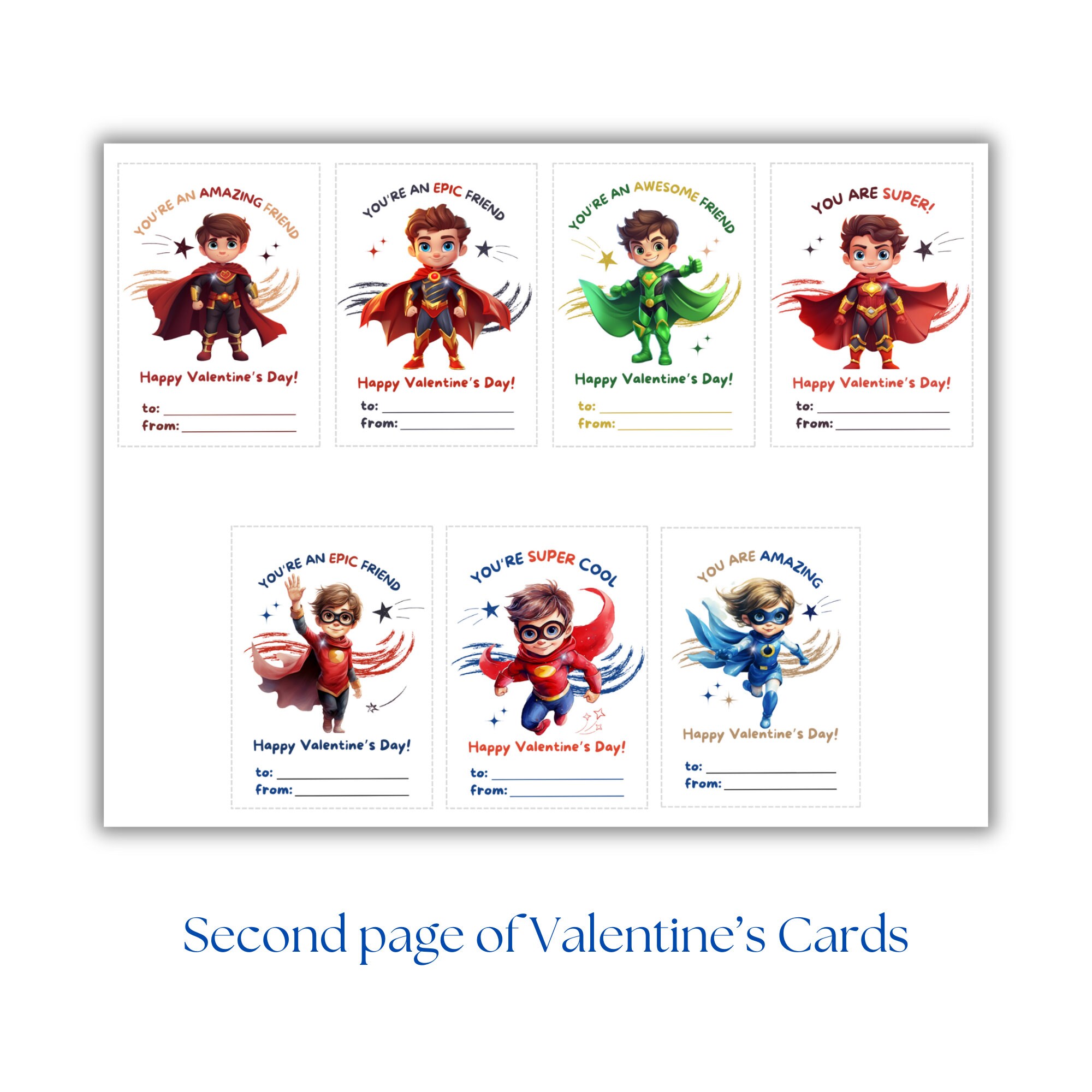 Printable Super Hero Valentine's Day Card | Instant Download | Kids ...