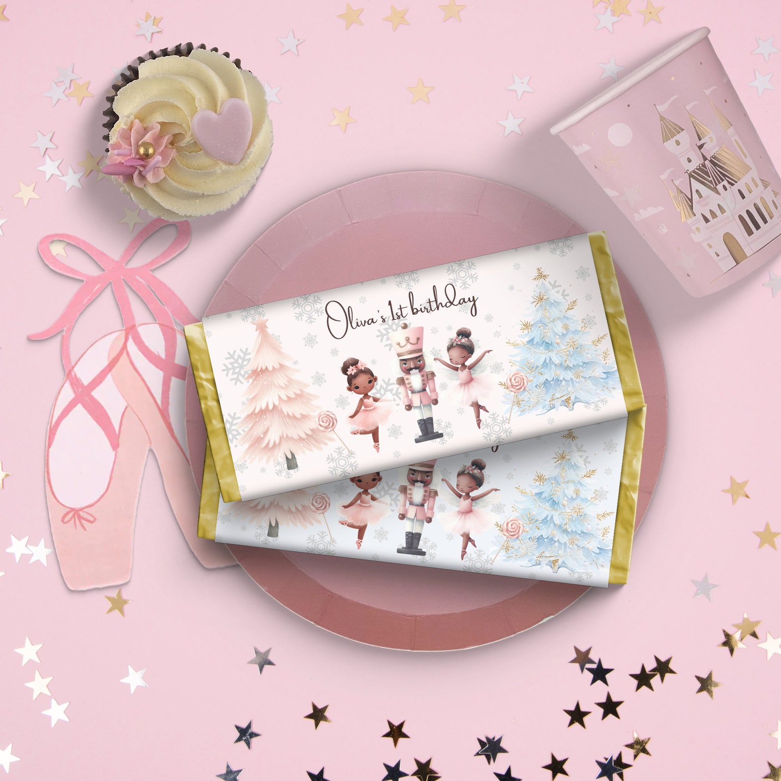 Custom Nutcracker Chocolate Bar Wrappers, Editable Personalized Candy ...