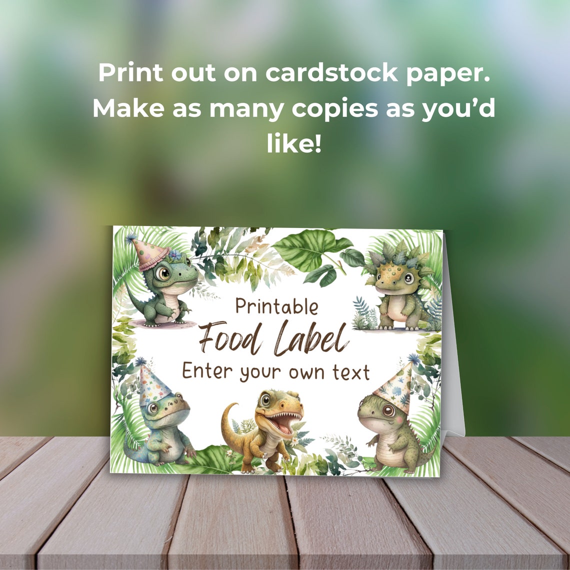 Dinosaur Buffet Table Card, Editable Food Card, Printable Dinosaur ...