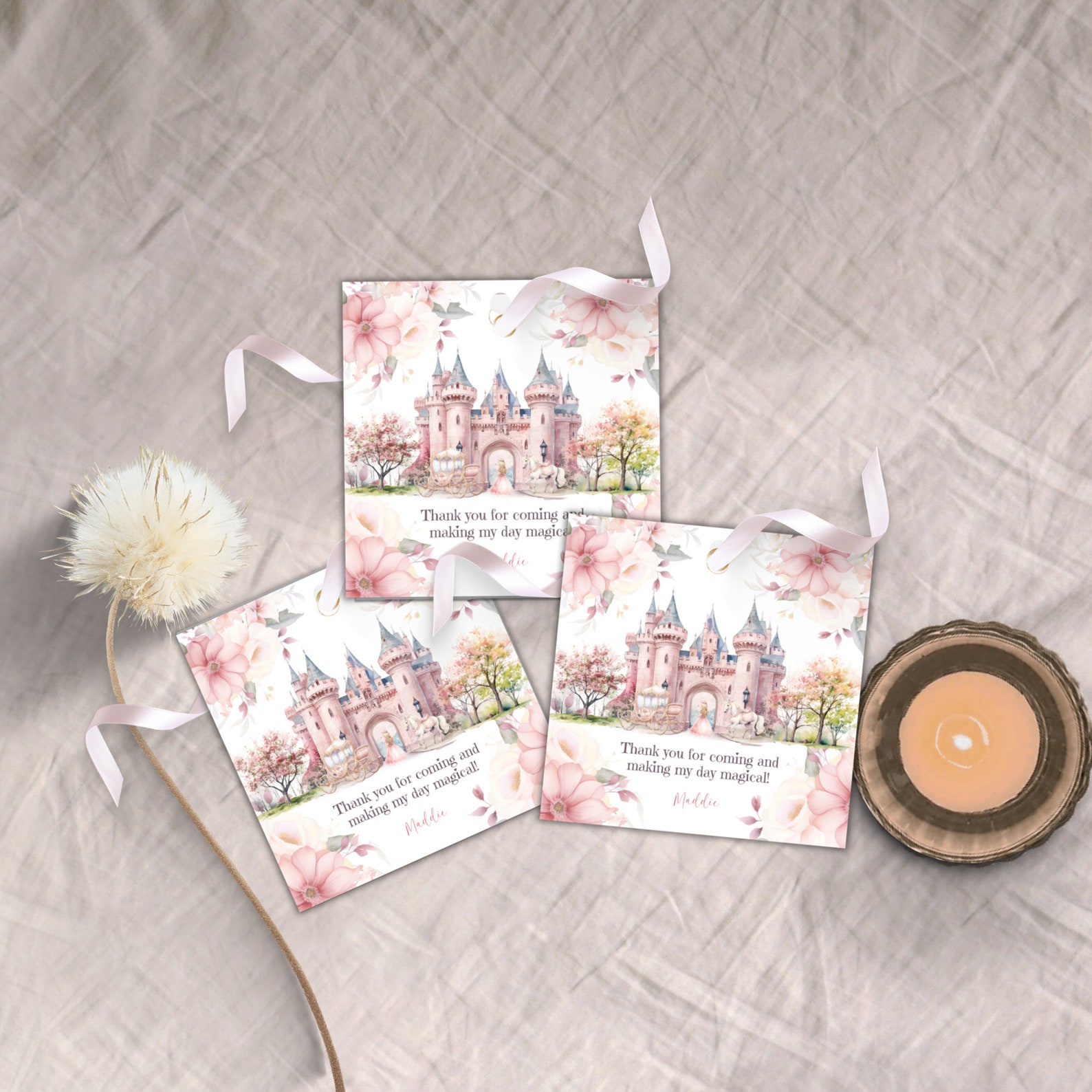 Princess Party Thank You Tags, Printable Princess Theme Favor Tags ...